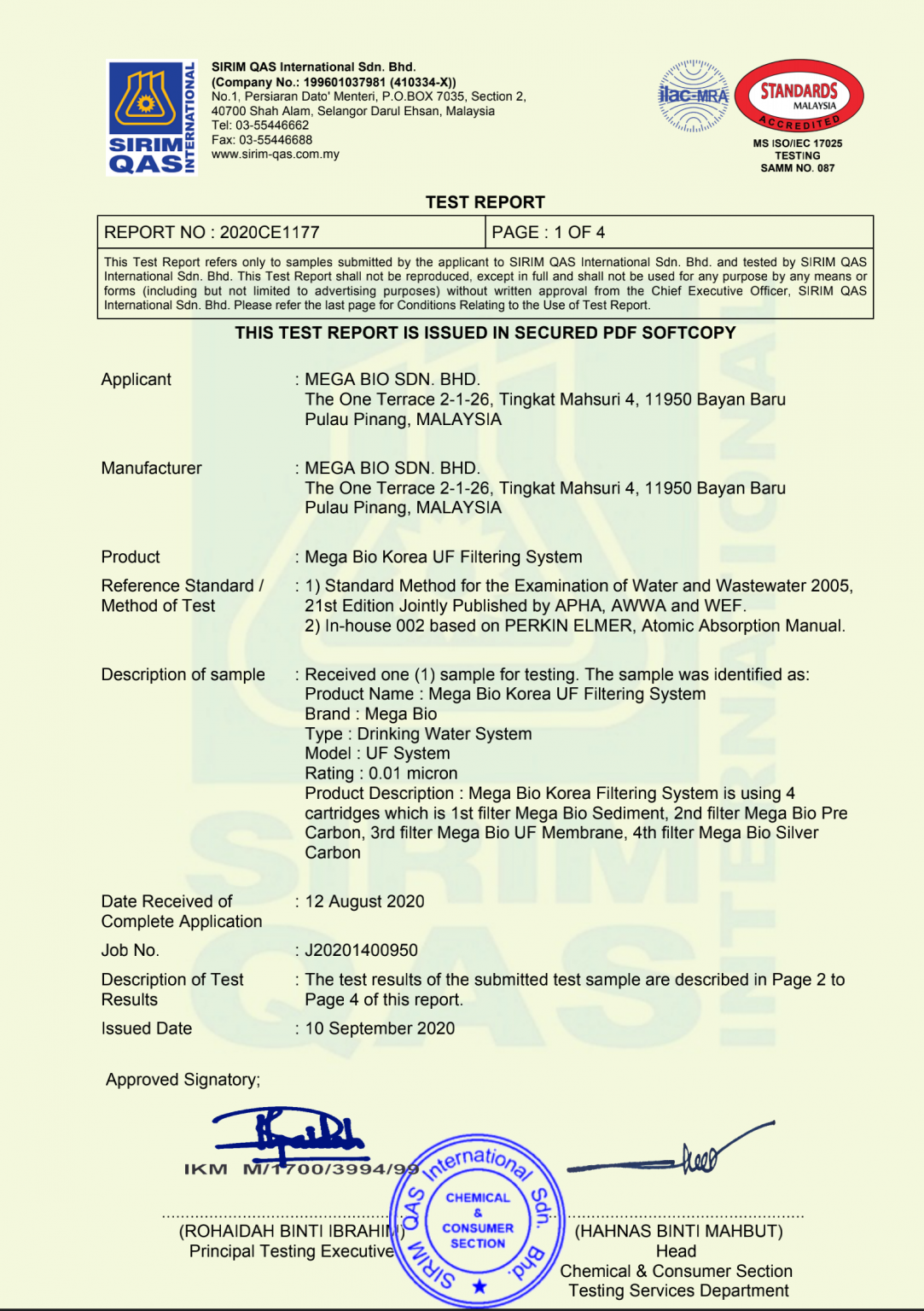 Mega Bio Fast-Conn Water Filter ENG - Mega Bio